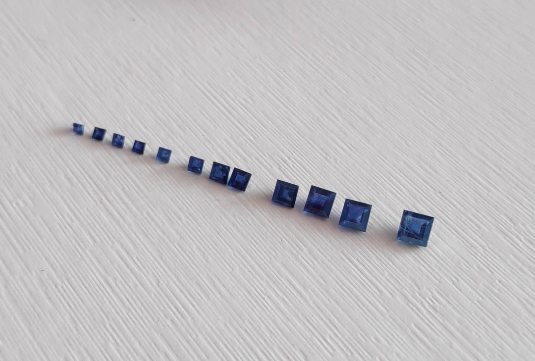 Natural Blue Sapphire Square Shape Cutstone, Sapphire Squares 2mm 2.5mm ...