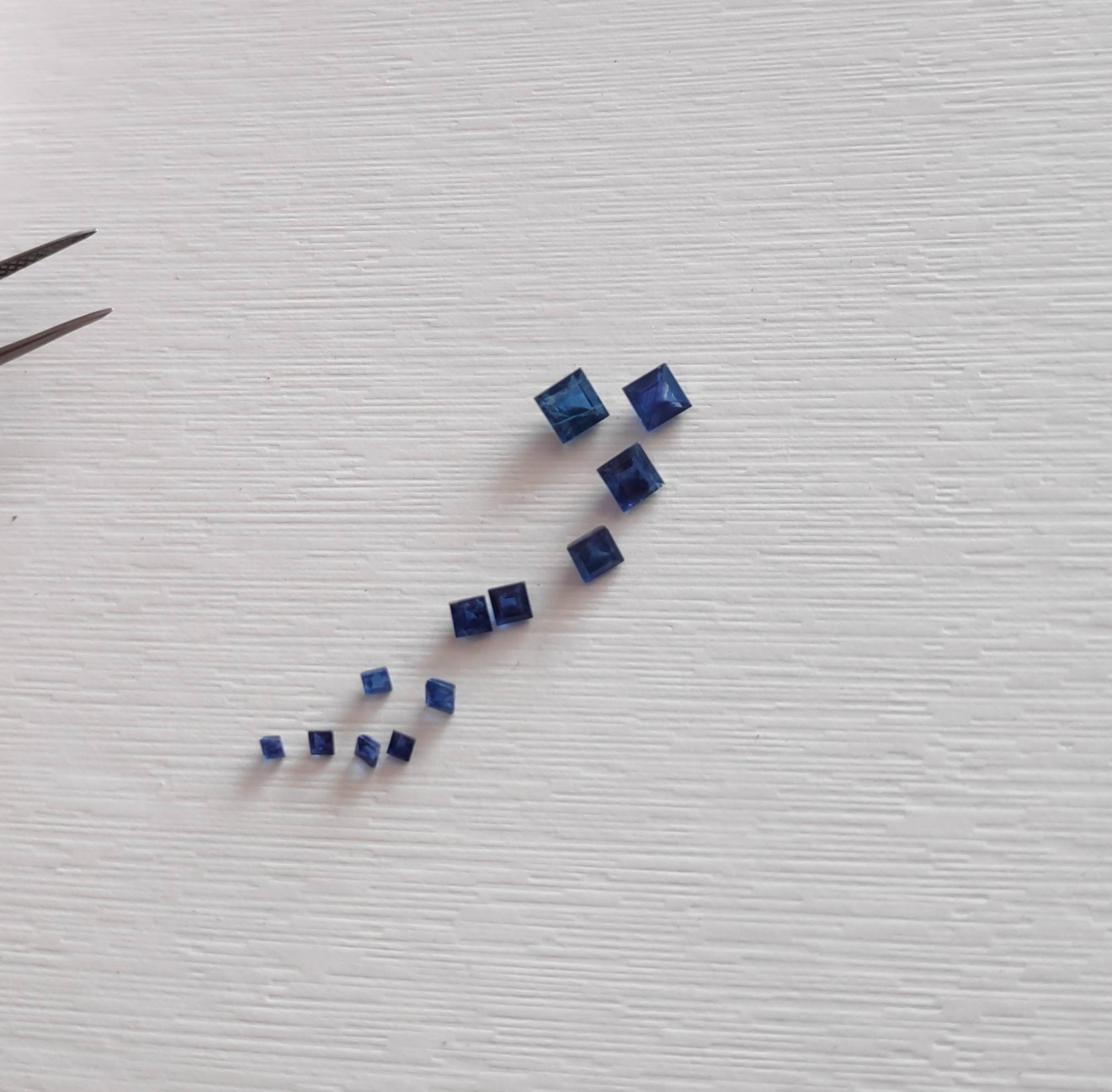 Natural Blue Sapphire Square Shape Cutstone Sapphire Squares - Etsy