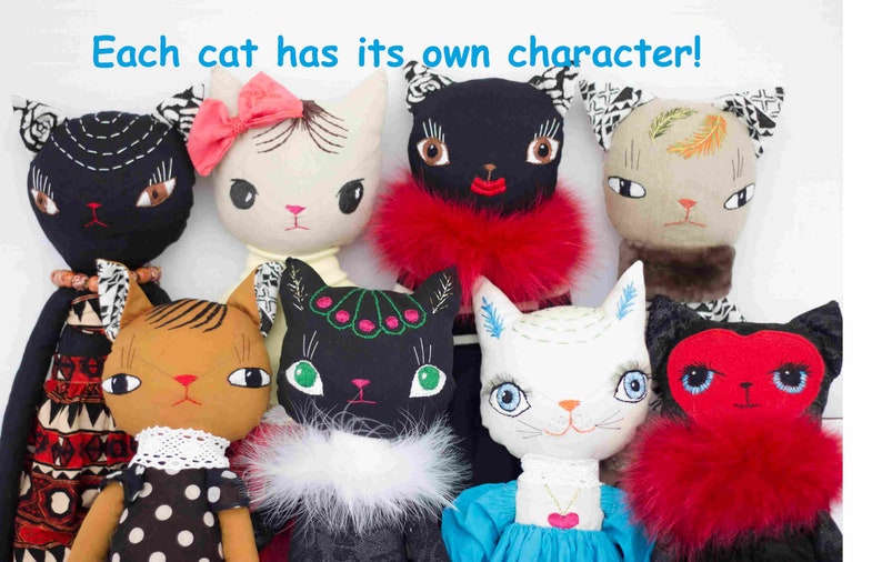 Cat Doll cats Textile cat Cloth dollcat lover Love | Etsy