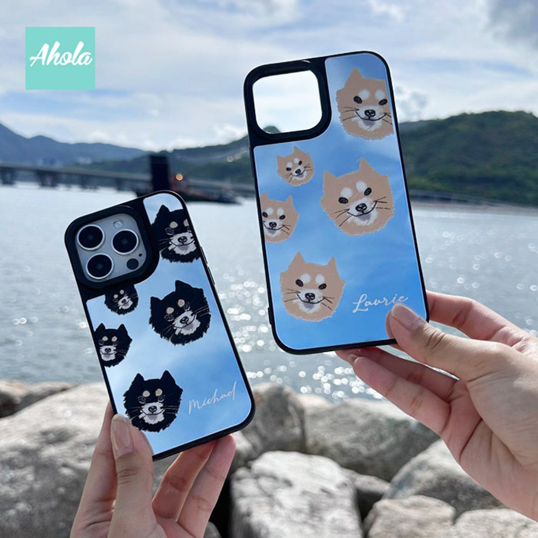 Shiba Inu Dog Puppy Custom Name Protective Mirror Phone Case iPhone 16 ...
