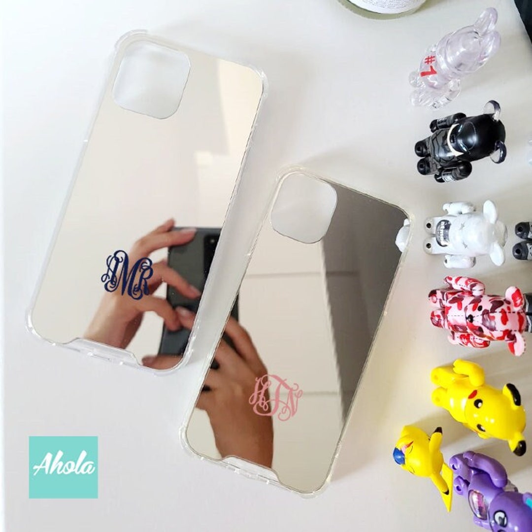 Cursive Monogram Custom Name Protective Mirror Initial Monogram Phone ...