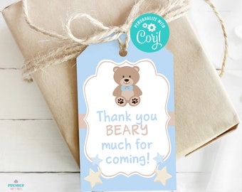 Teddy Bear Favor Tag - Etsy