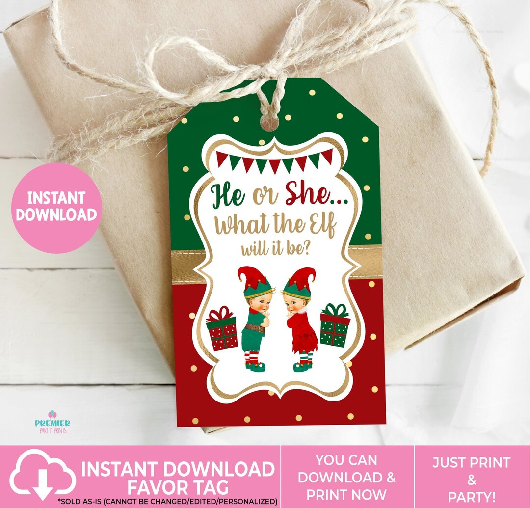 Instant Download (non-editable) What the Elf Christmas/winter Gender ...