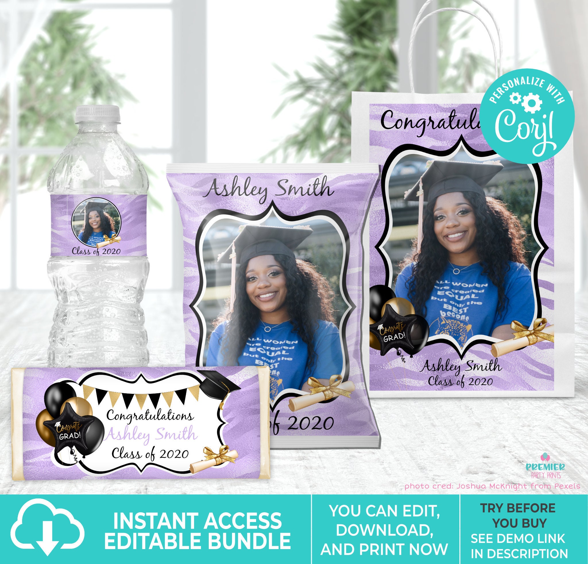 Editable Instant Access/download Light Purple & White (colors Cannot Be ...
