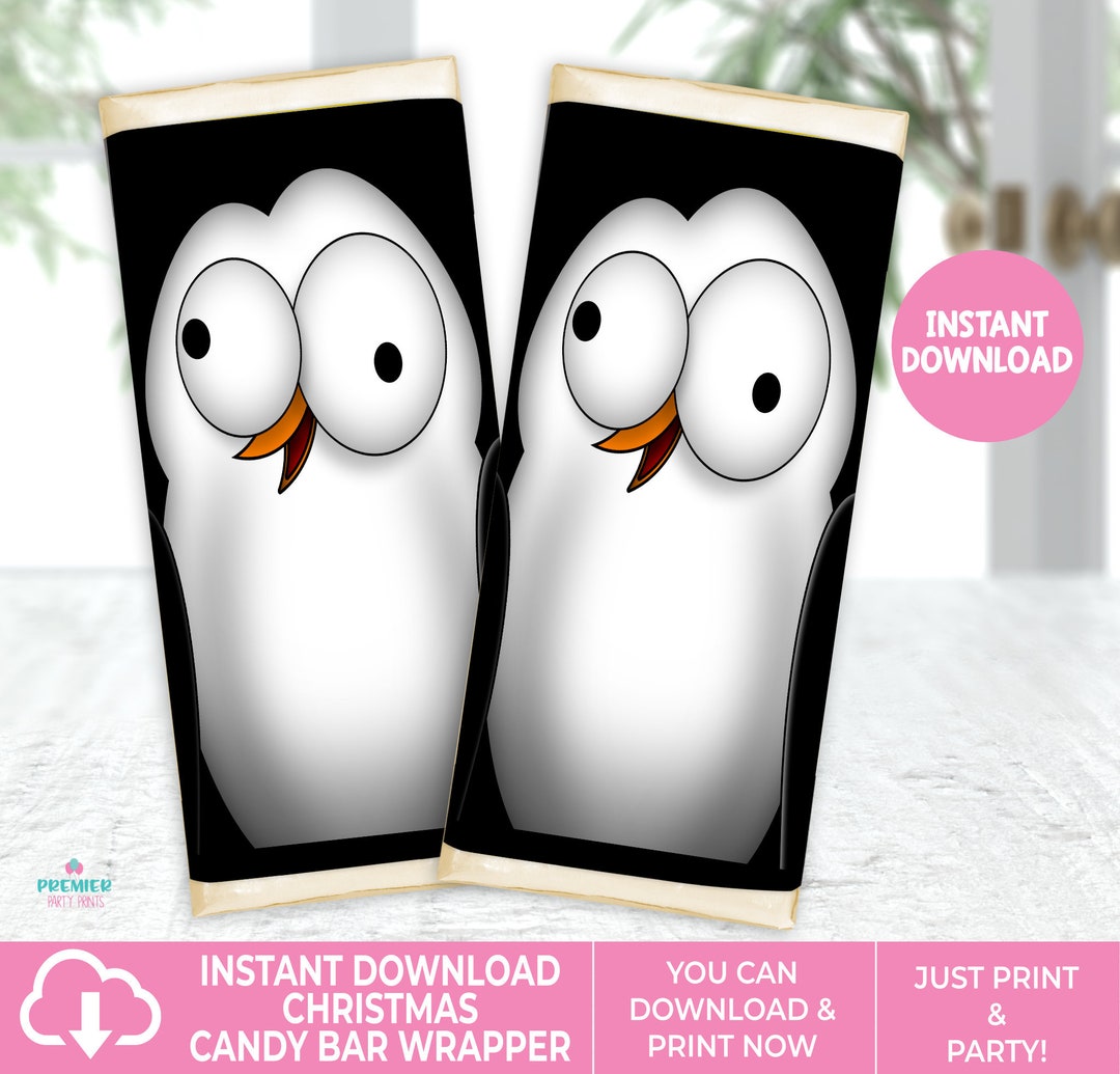 Instant Download Christmas Faces Candy Bar Wrapper_penguin-ccbw003 - Etsy