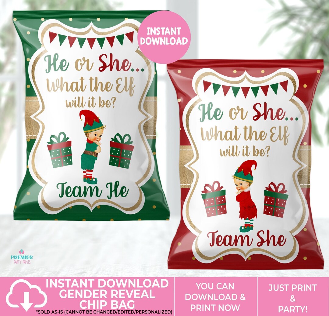 Instant Download (non-editable) What the Elf Christmas/winter Gender ...