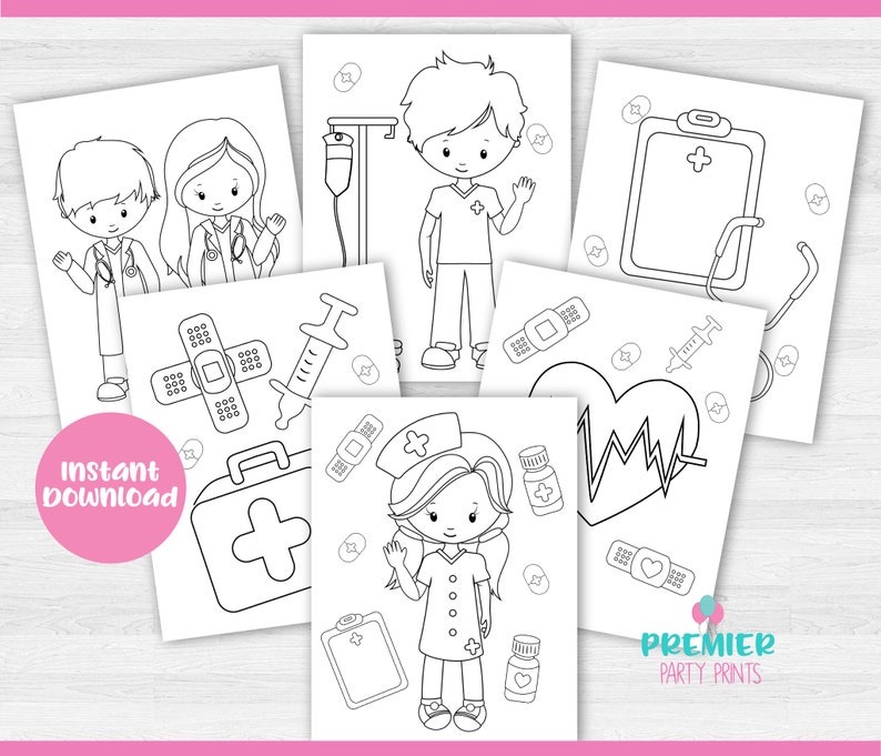 Instant Download Medical/doctor/nurse Coloring Pages-cp002 - Etsy