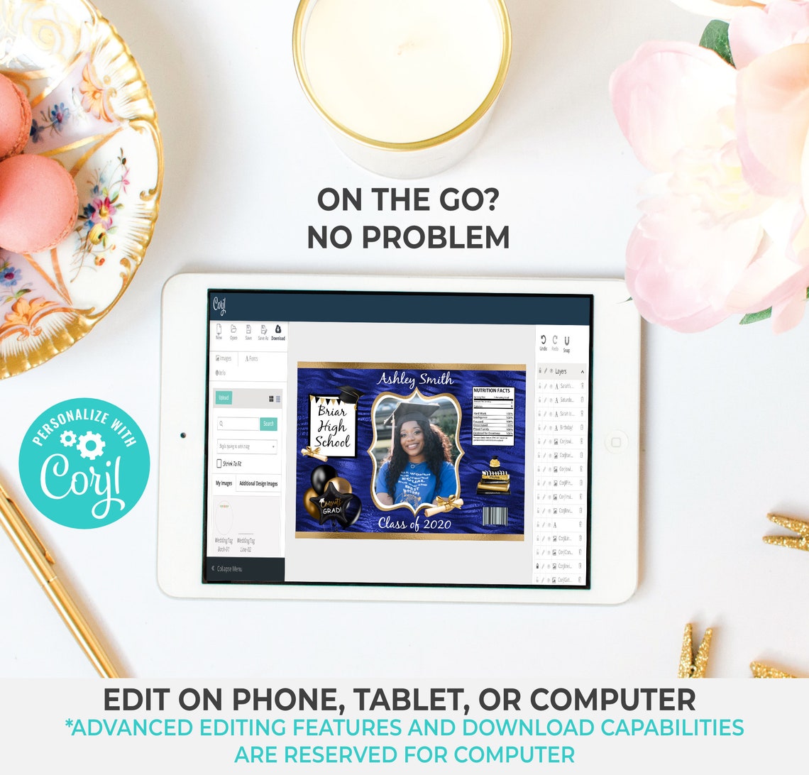 Editable Instant Access/download Navy Blue & Gold colors - Etsy