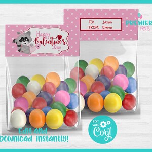 Instant Download Editable Valentine Treat Bag Toppers-v001 - Etsy