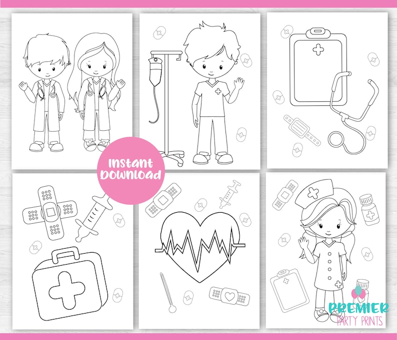 Instant Download Medical/doctor/nurse Coloring Pages-cp002 - Etsy