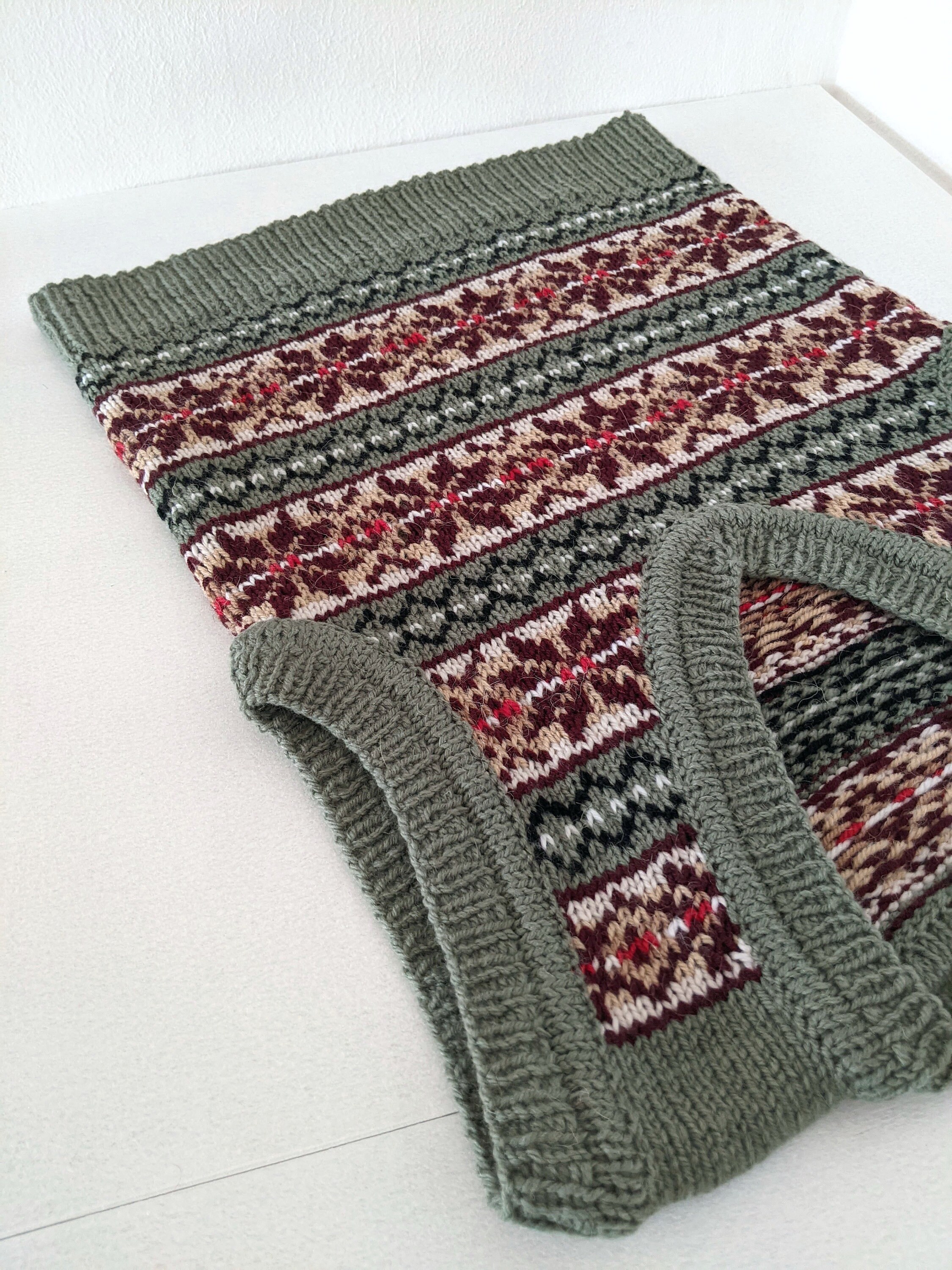 Handknit Fair Isle Vest V Neck Pullover Sleeveless Nordic - Etsy