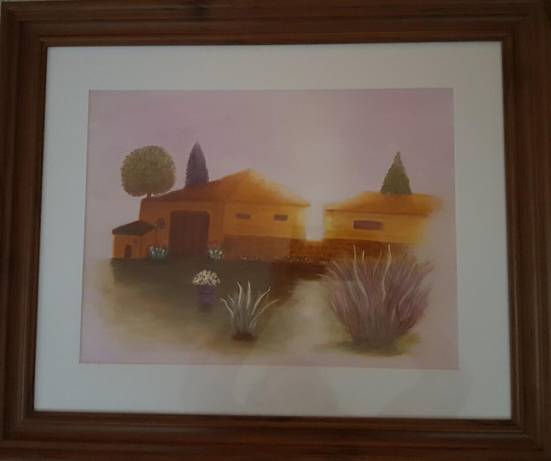 The Farmers Garden, an Oil Painting of Dawn Over a Farmers Yard ...