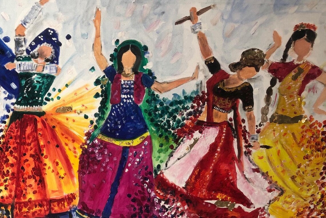 Traditional Dance Forms Handmade Original Oil on Canvas With Gold Leaf ...