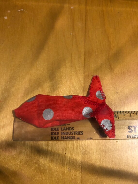 Red Polka Dot Jingle Catnip Fish | Etsy