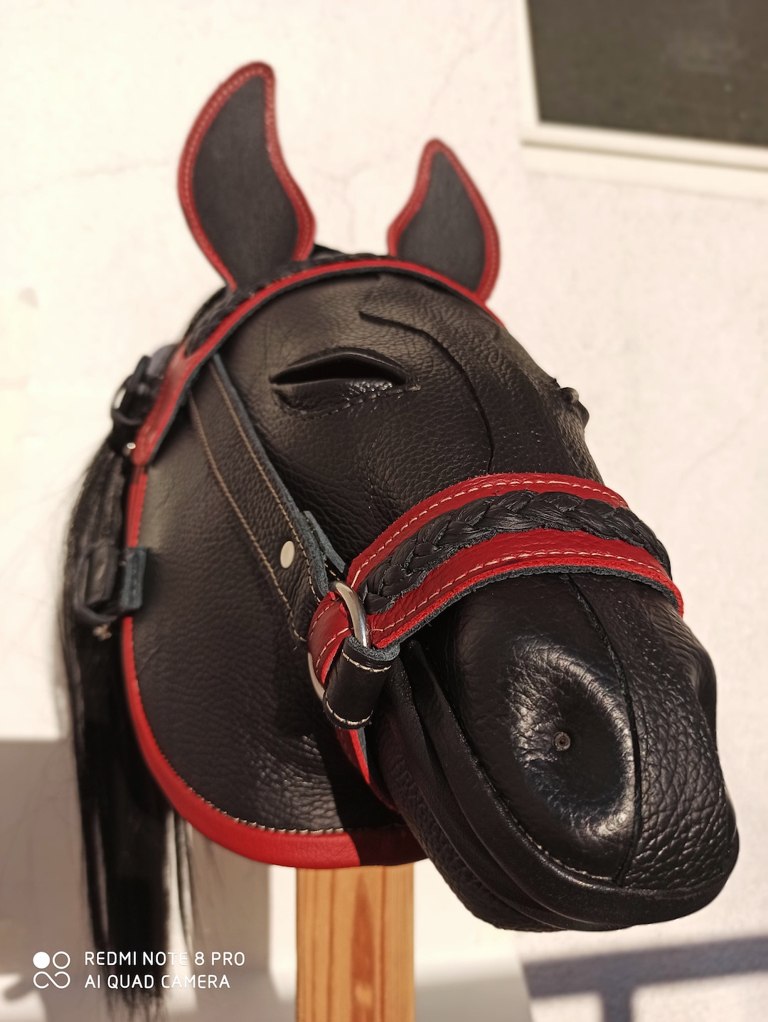 100% Leather Mask, Horse Mask, Handmade, Anatomically Shaped, Black-red ...