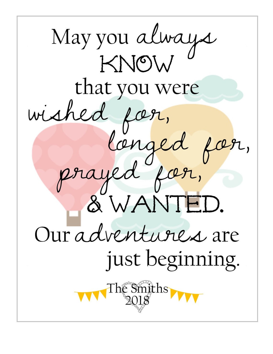 Personalized "may You Always Know..." & "adventures Are Just Beginning ...