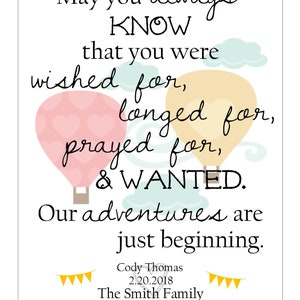 Personalized "may You Always Know..." & "adventures Are Just Beginning ...