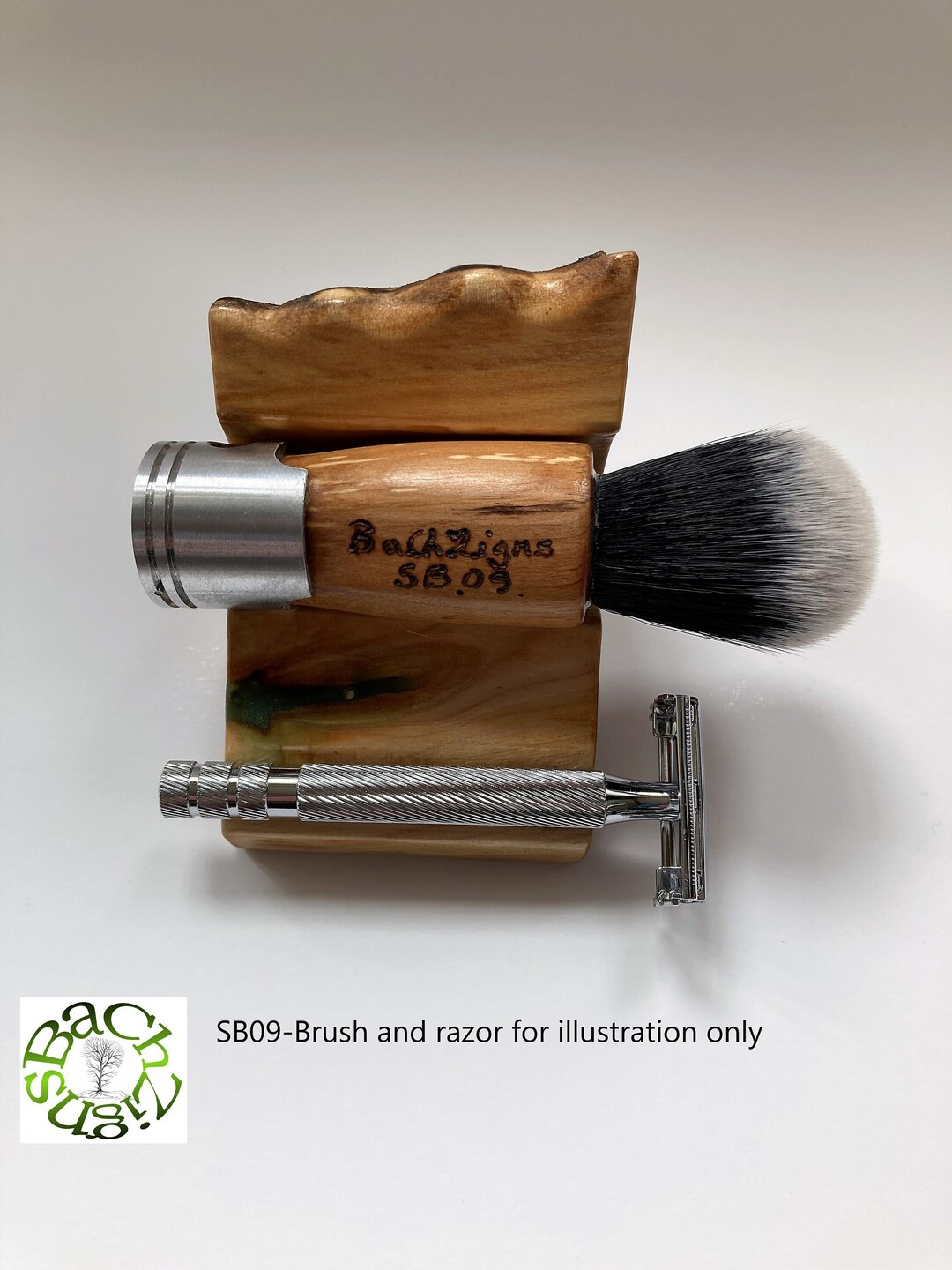 Handcrafted Wood Shaving Stand for Brush and Razor. Made From White ...
