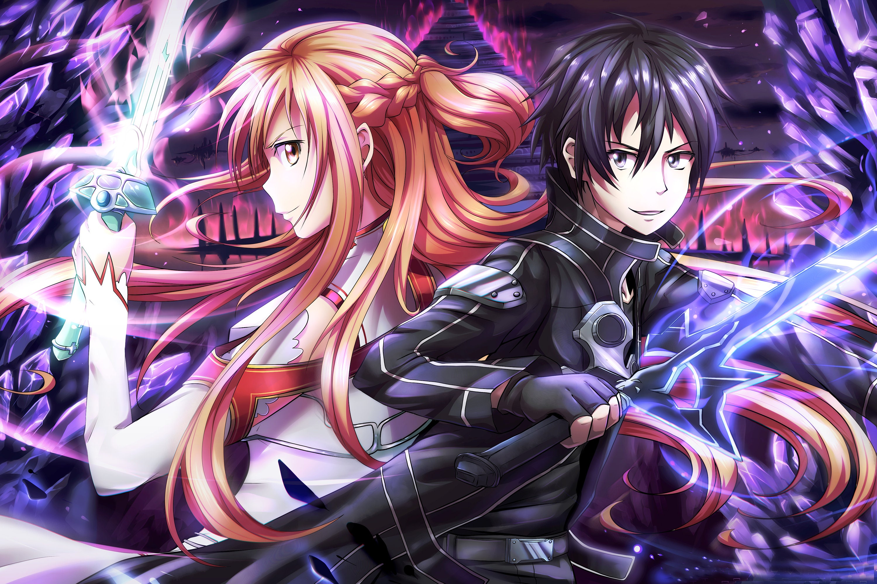 Sword Art Online Kirito And Asuna Fighting