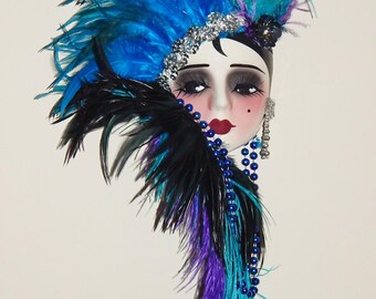 Unique Creations Victorian Lady Face Mask Wall Art, Wall Hanging Decor ...