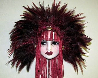 Unique Creations Small Art Deco Lady Face Mask Wall Hanging | Etsy