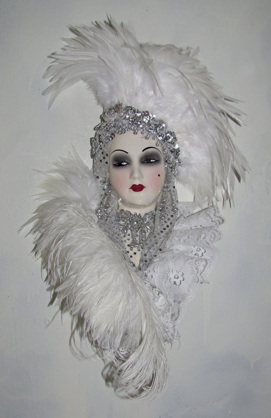 Unique Creations Limited Edition Art Deco Lady Face Mask Wall Hanging ...