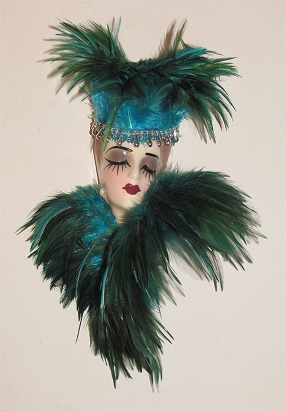 Unique Creations Small Art Deco Lady Face Mask Wall Art Wall | Etsy