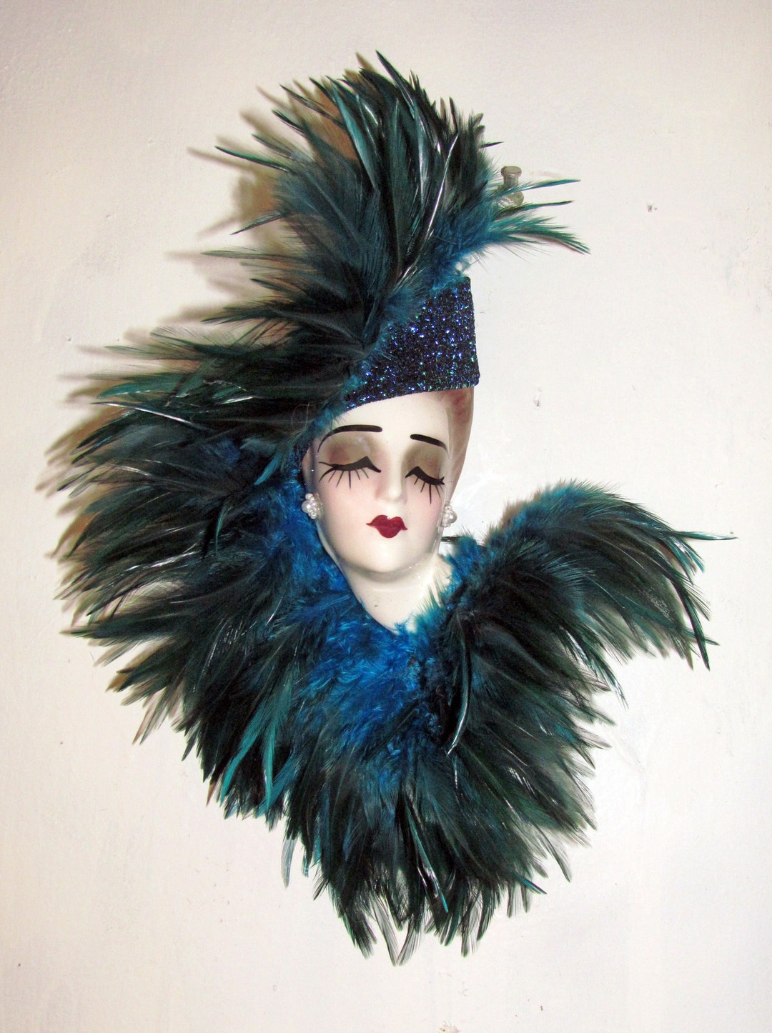 Unique Creations Small Art Deco Lady Face Mask Wall Art, Wall Hanging ...