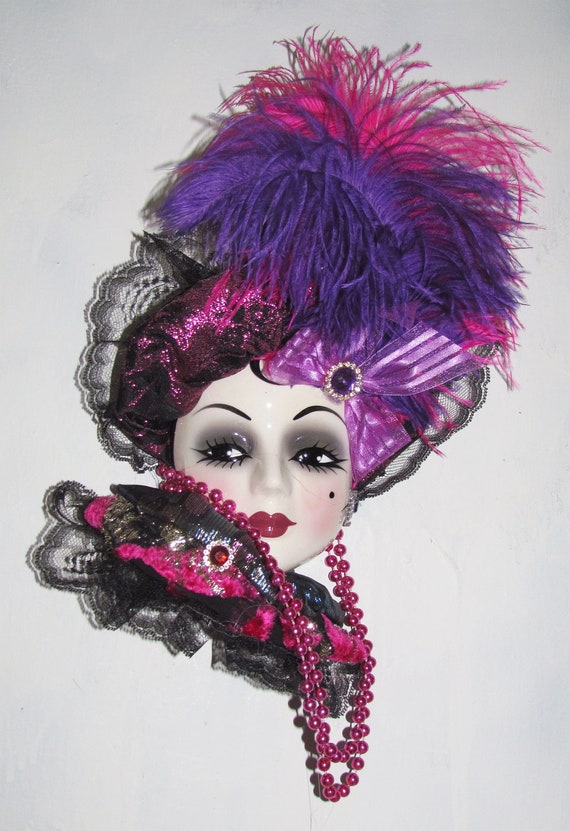 Unique Creations Lady Face Mask Wall Art Wall Hanging Decor | Etsy