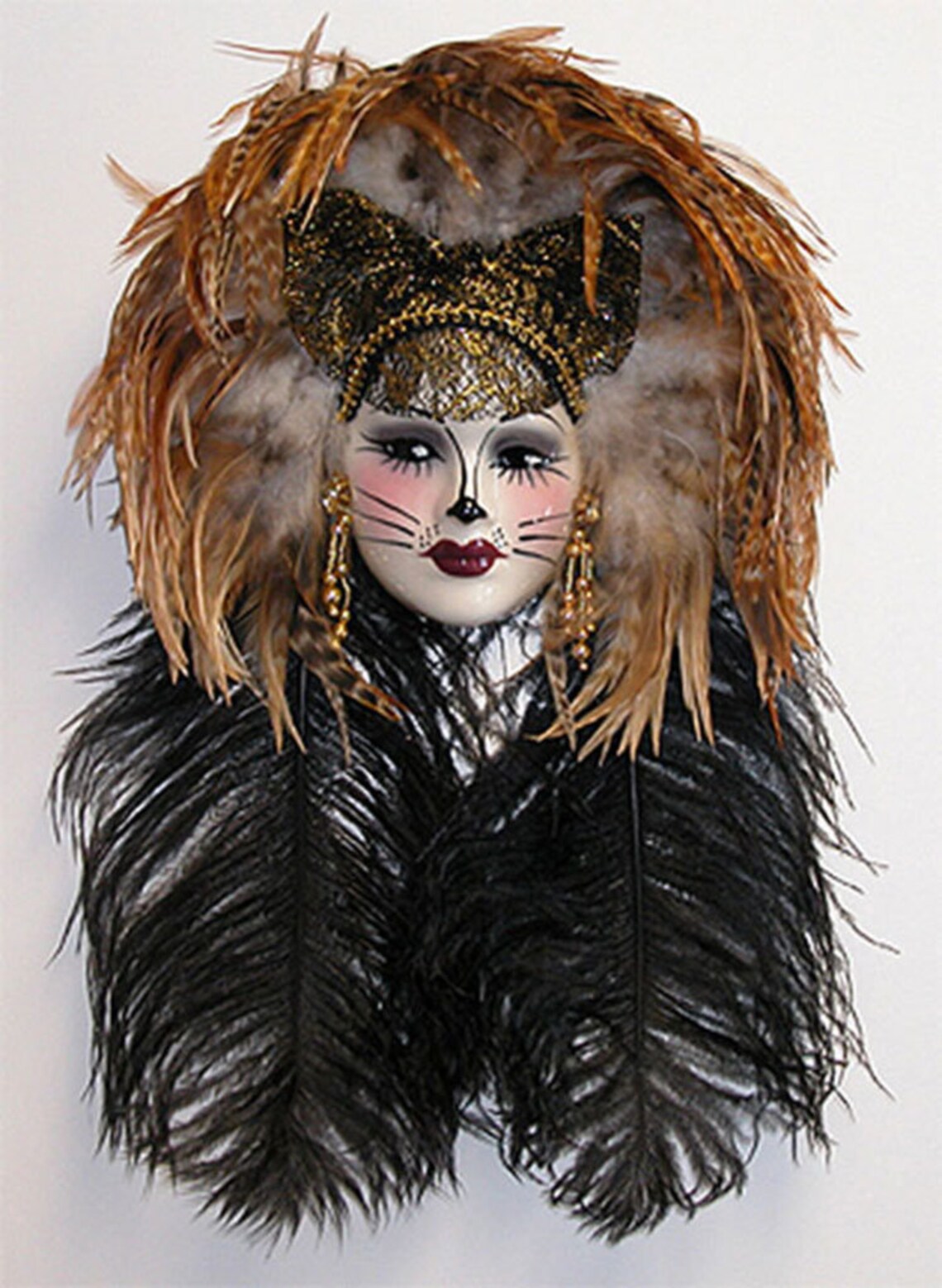 Unique Creations Kitty Cat Lady Face Mask Wall Deco Wall Hanging Decor ...