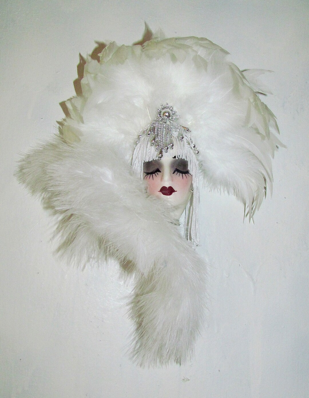 Unique Creations Small Art Deco Lady Face Mask Wall Art, Wall Hanging ...