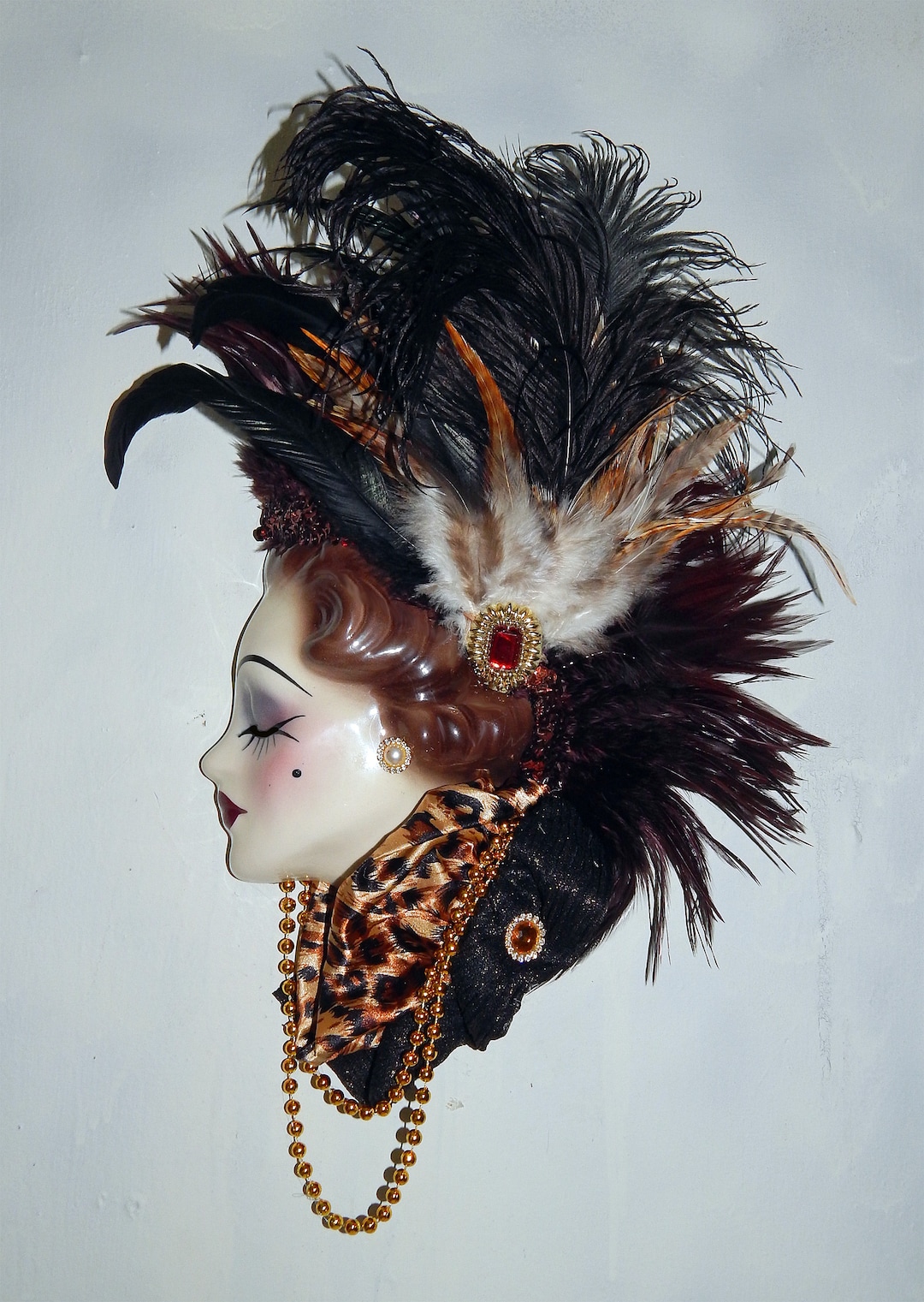 Unique Creations Profile Lady Face Mask Wall Hanging Decor - Etsy