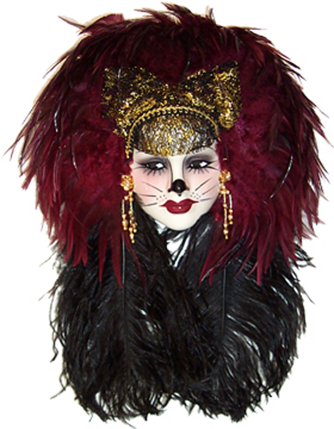 Unique Creations Kitty Cat Lady Face Mask Wall Decor, Wall Hanging ...