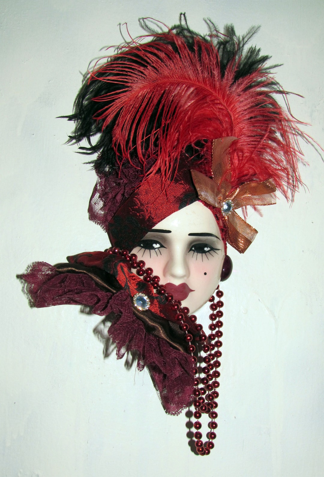 NEW IN BOX - Unique Creations Lady Face Mask Wall Decor Wall Hanging - Etsy