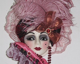 Unique Creations Large Full Face Lady Face Mask Wall Art Wall | Etsy