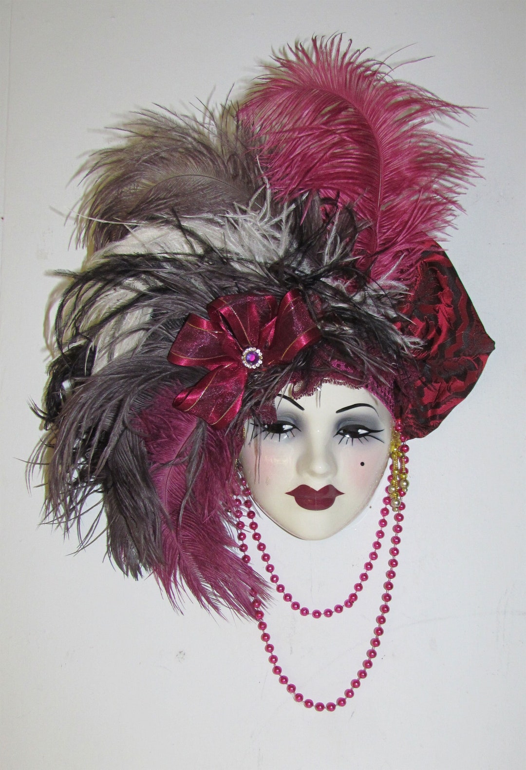 Unique Creations Large Full Face Lady Face Mask Wall Art, Wall Hanging ...