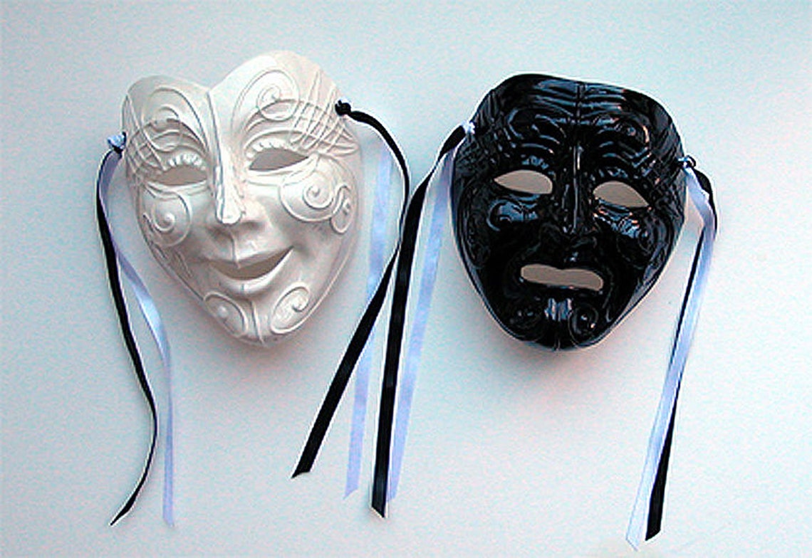 Unique Creations X-large Italian Comedy / Tragedy Face Mask | Etsy