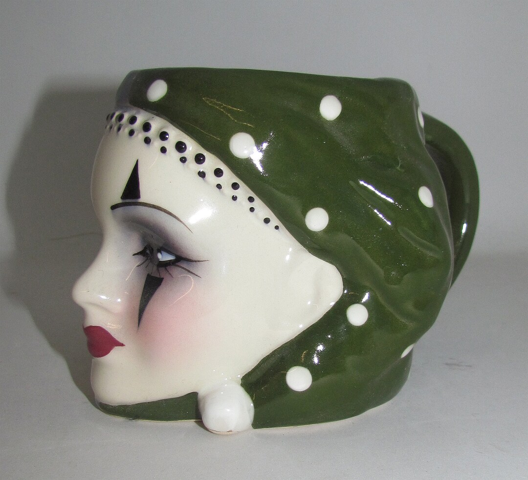 Unique Creations Hand Painted Ceramic Jester Clown Pierrot Face Mask ...