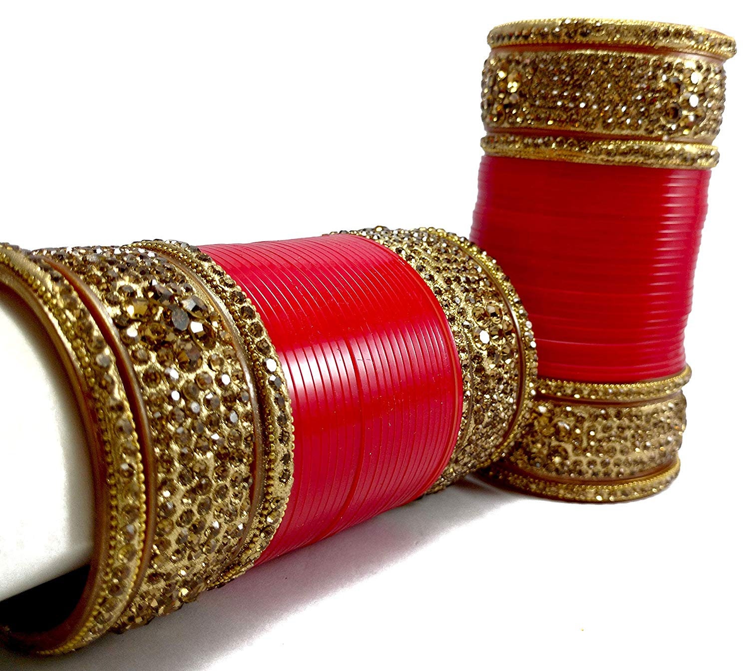 Indian Bridal Chura/choora Bangles Bridal Chooda Golden Red - Etsy