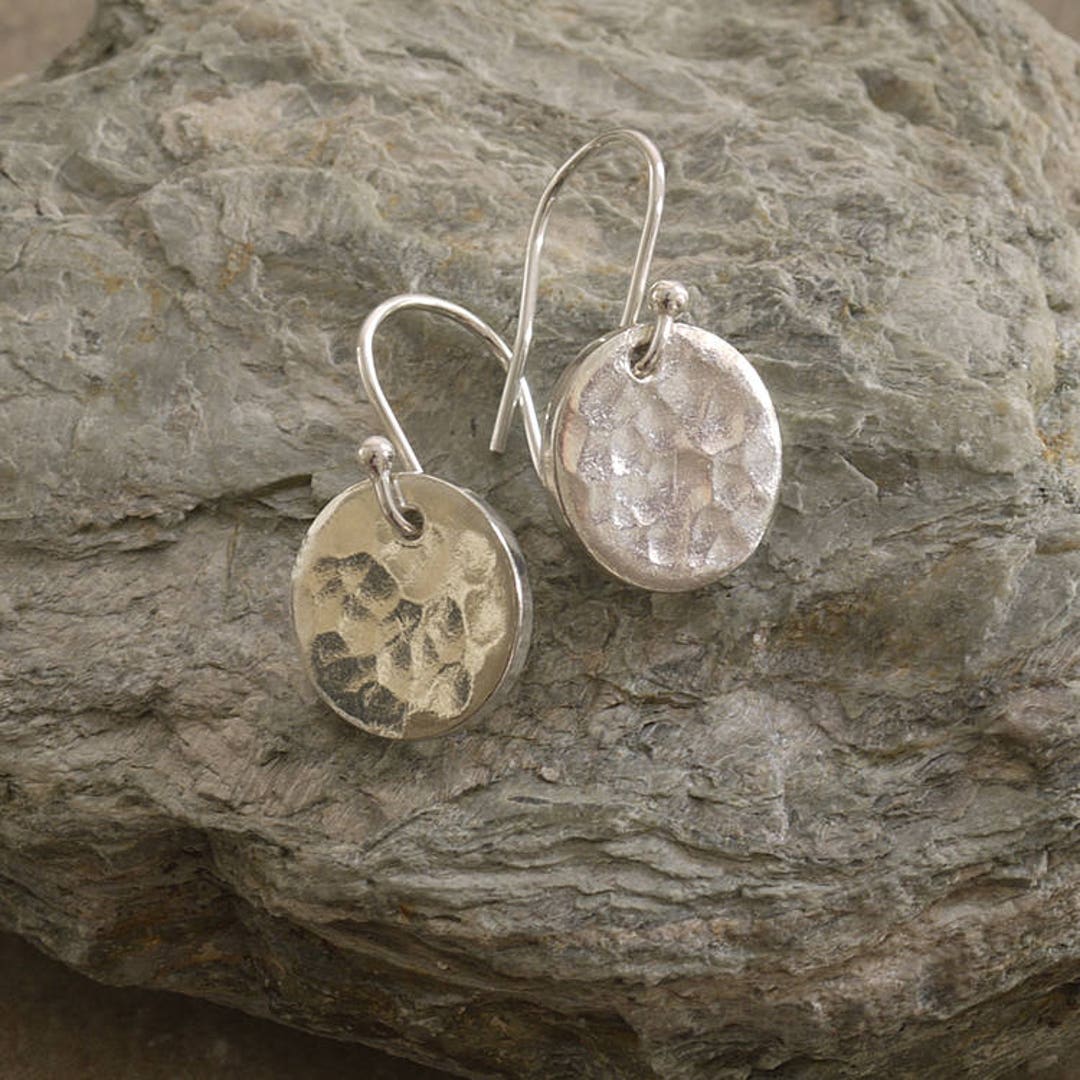 Tin Disc Earrings. 10th Wedding Anniversary Gift. - Etsy