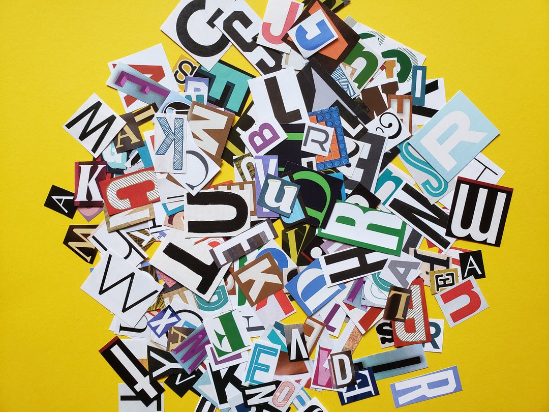 Ransom Letter Grab Bag 225, Magazine Cutouts, Collage Letters, Mixed ...
