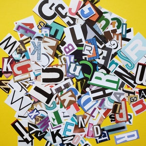 Ransom Letter Grab Bag 225, Magazine Cutouts, Collage Letters, Mixed ...