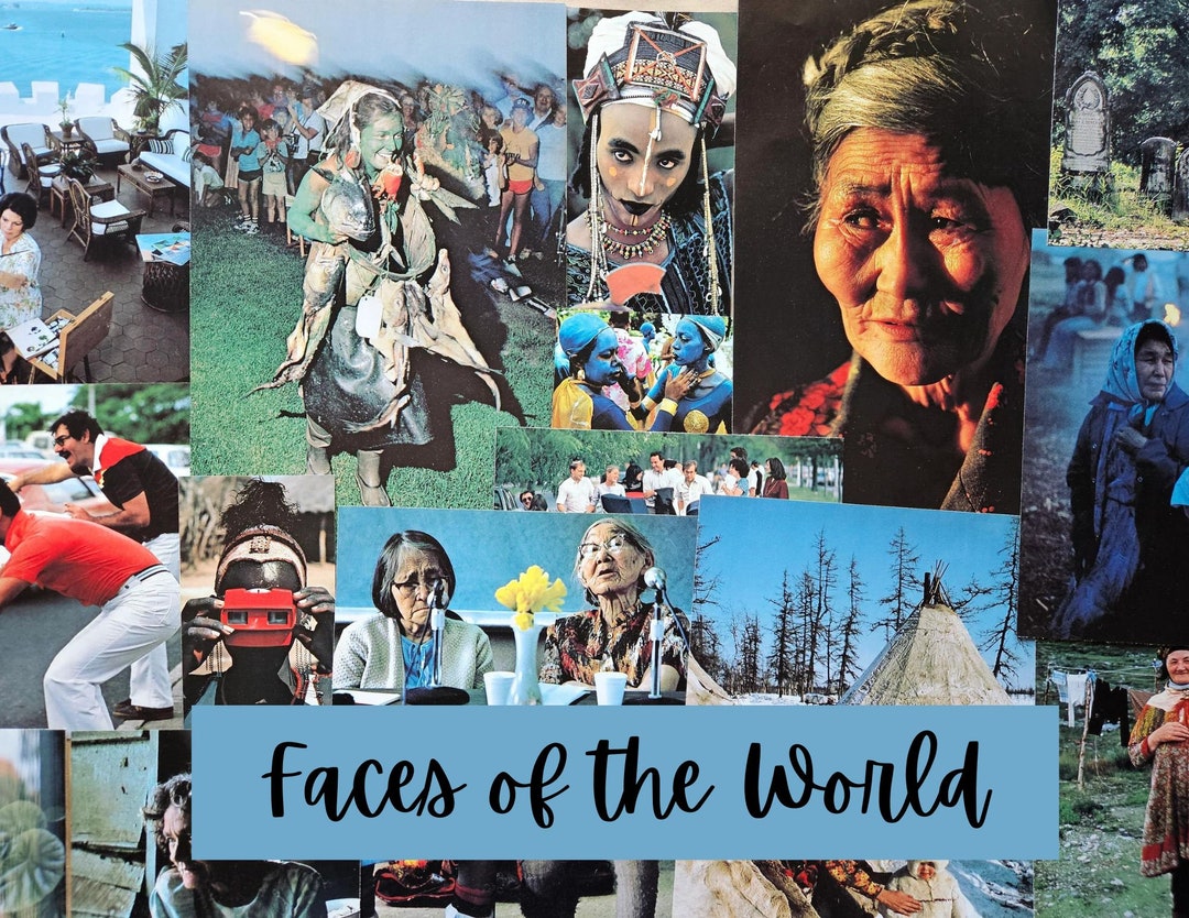 Faces of the World, 30 Vintage National Geographic Cutouts for Collage ...