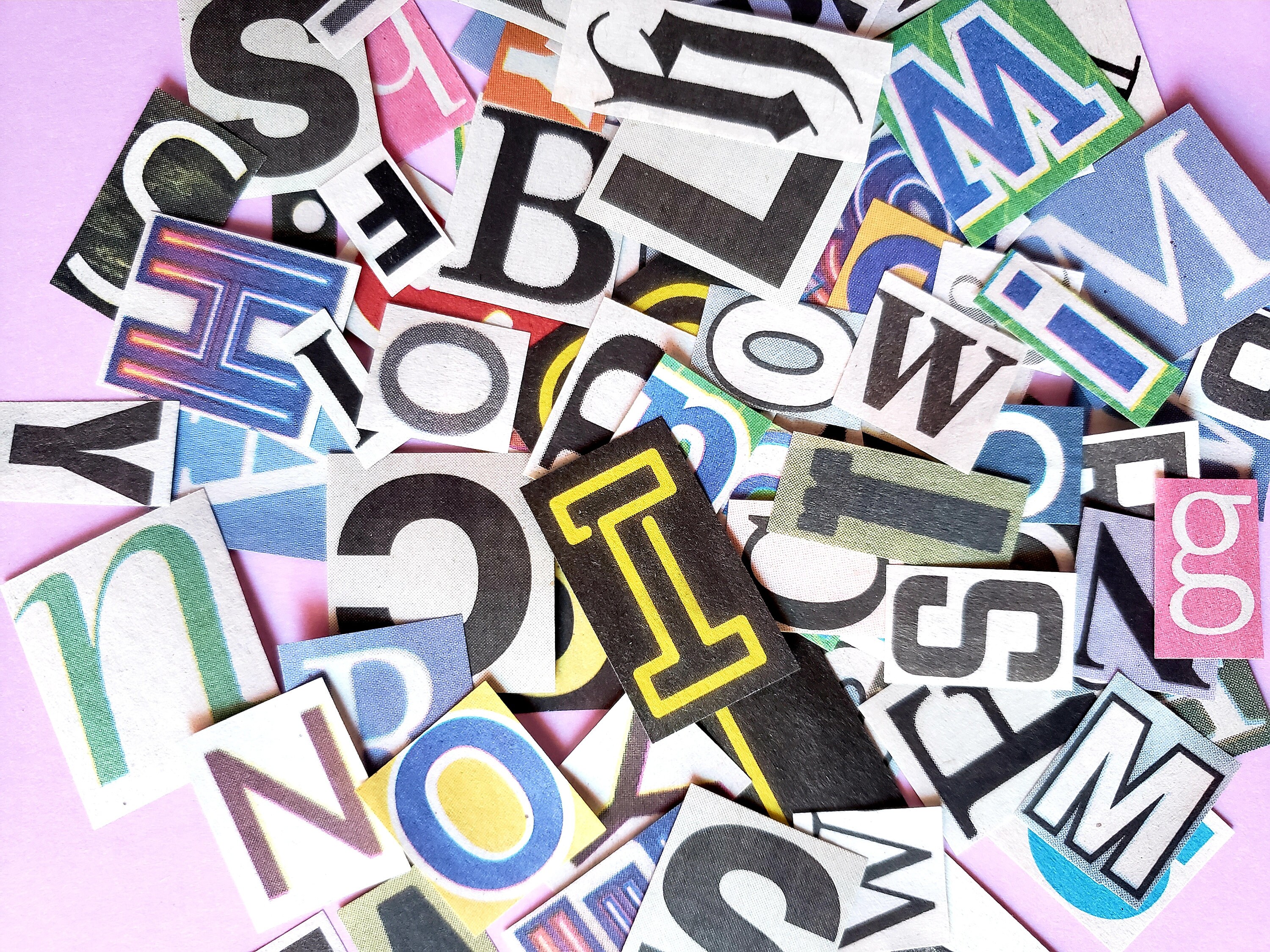 Ransom Letters 225, Collage Letters, Mixed Media Cutouts, Mixed ...