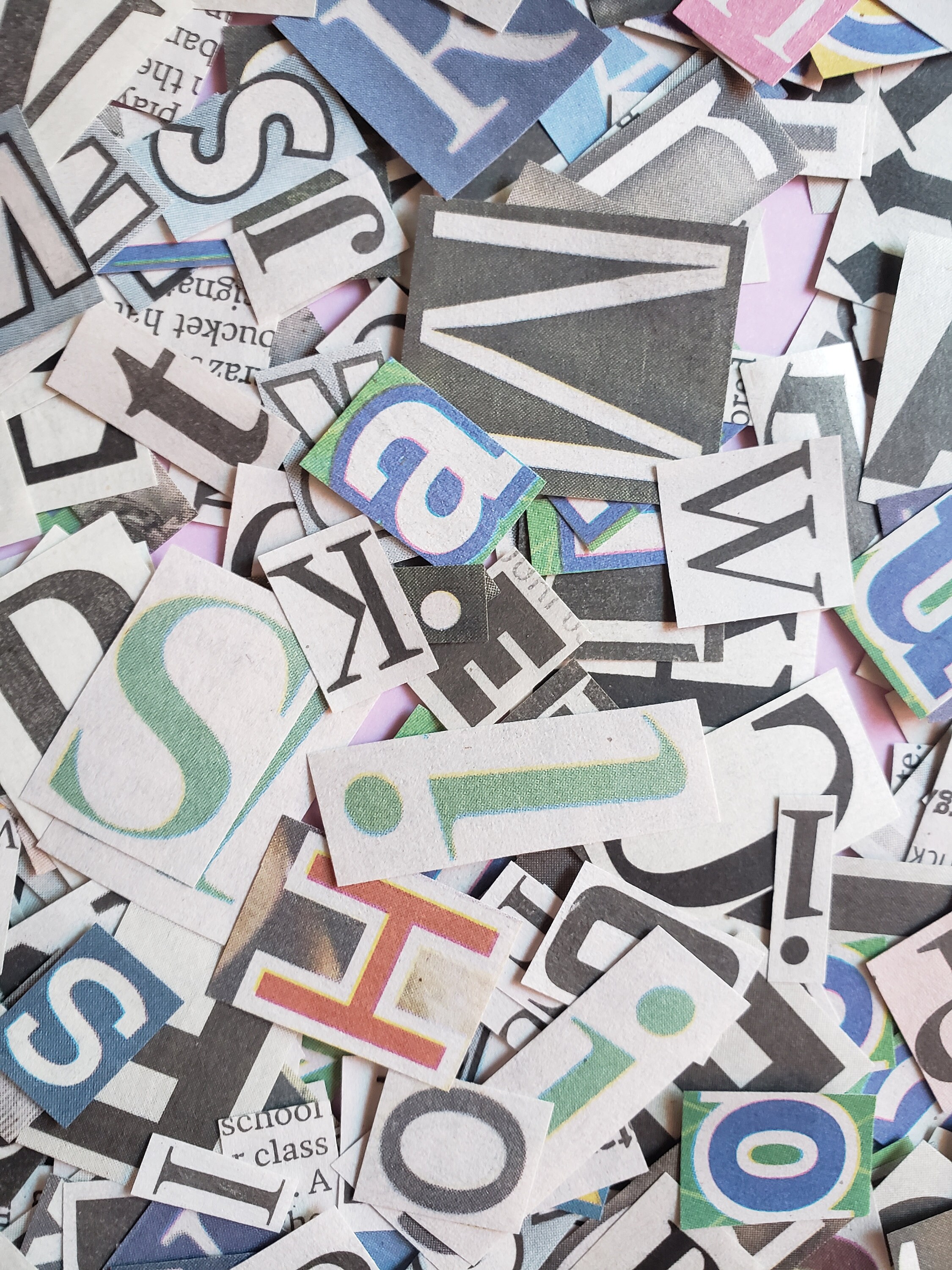 Ransom Letters 225, Collage Letters, Mixed Media Cutouts, Mixed ...