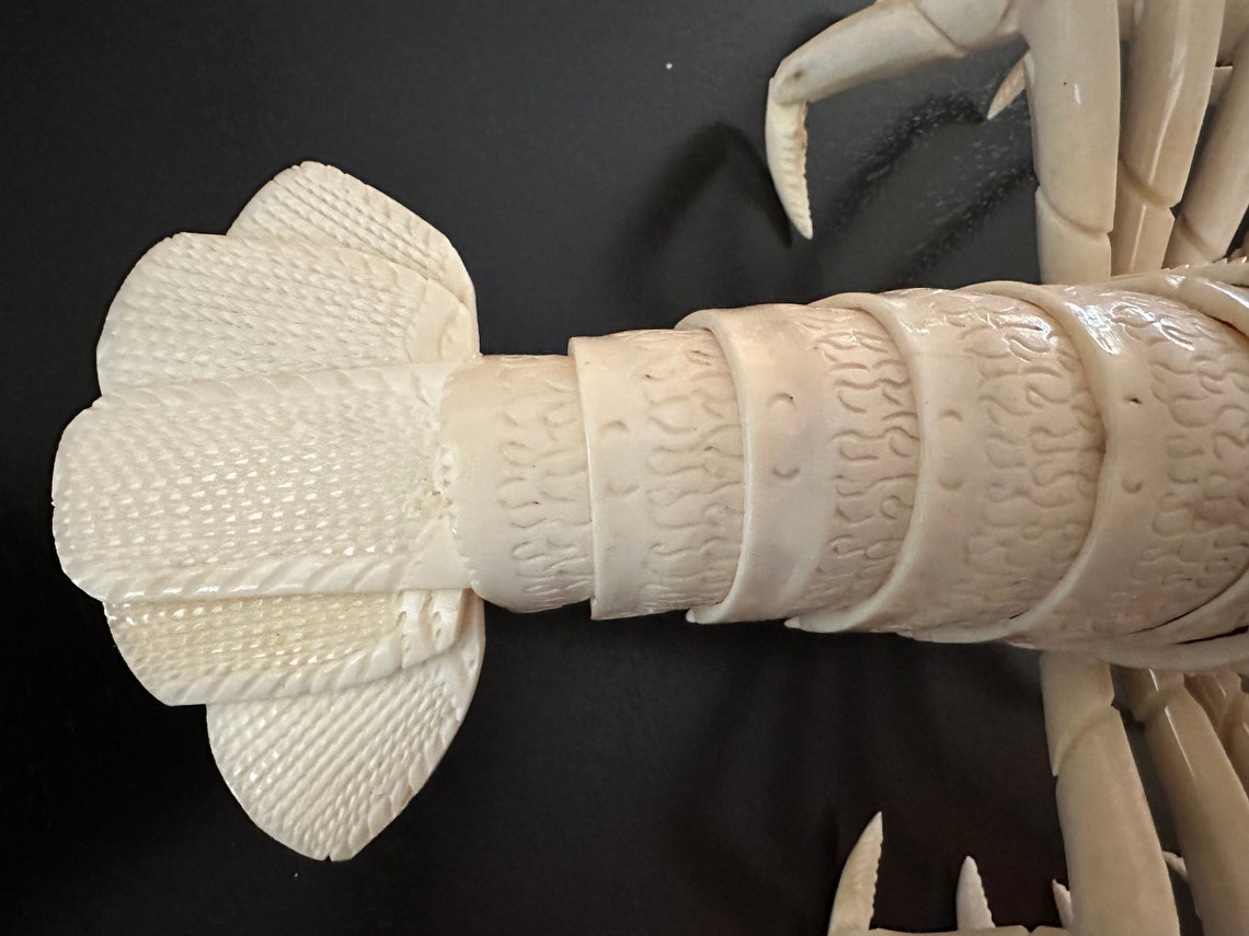 Vintage Articulated Carved Bone Lobster - Etsy