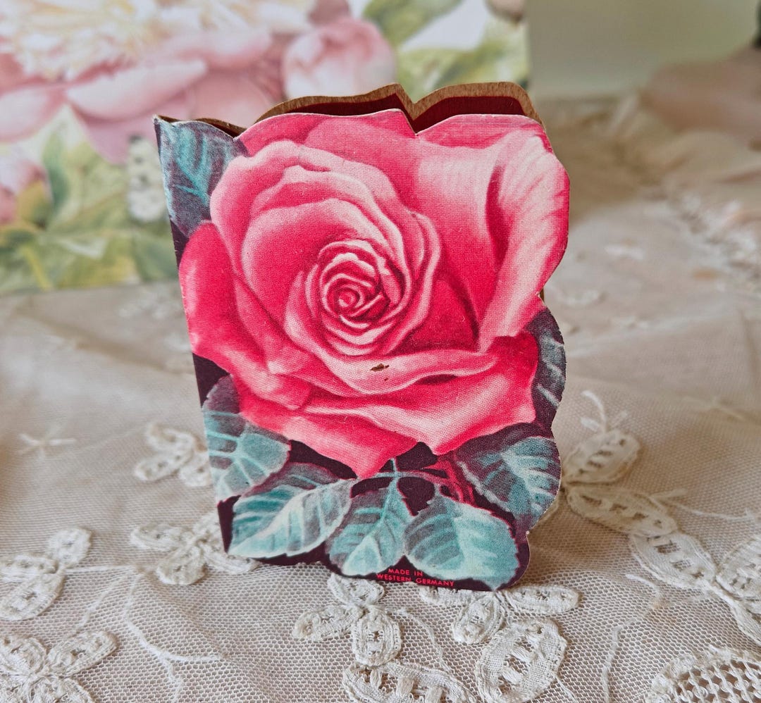 VINTAGE Stanhome Made in Western Germany Pink Rose Needle Case Pretty ...