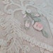 RARE Antique Edwardian Pink Rose Rosebuds Silk Ribbonwork Embroidered ...