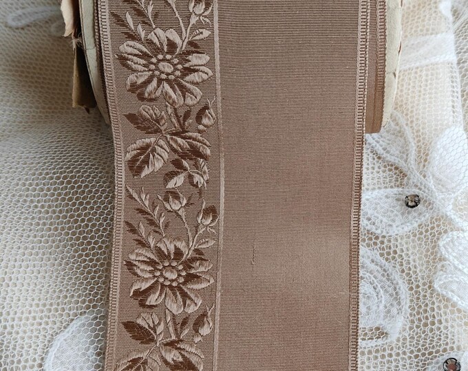 RARE Antique Edwardian Pink Rose Rosebuds Silk Ribbonwork Embroidered ...