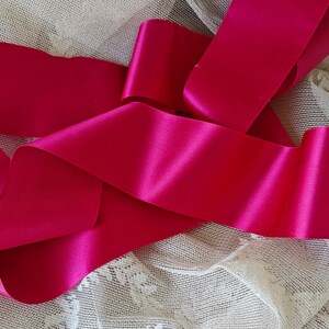 Antique 1920s RARE & Gorgeous Rich Deep PINK SILK Ribbon 2 Wide ...